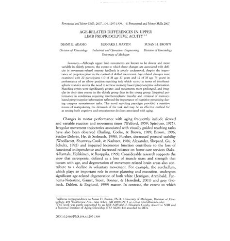 Pdf Age Related Differences In Upper Limb Proprioceptive Acuity