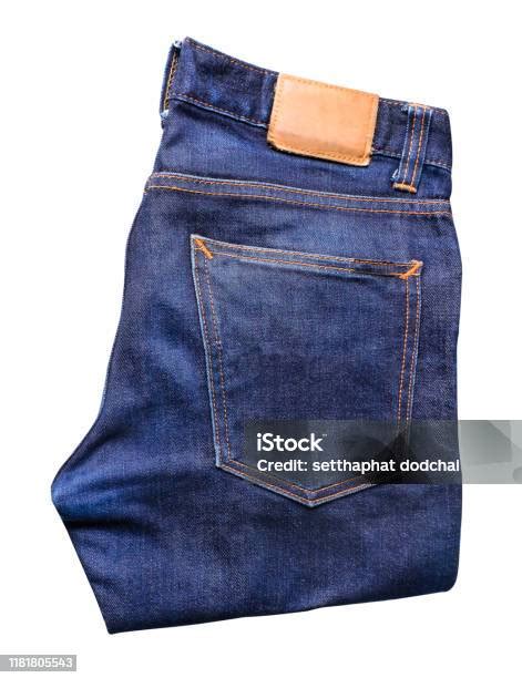클리핑 경로와 흰색 배경에 고립 된 파란색 청바지 패션의 상단보기 플랫 레이 0명에 대한 스톡 사진 및 기타 이미지 0명 검은색 더미 Istock