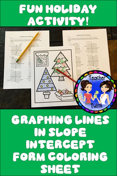 Graphing Lines In Slope Intercept Form Christmas Coloring Sheet Graphing Linear Equations