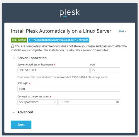 Plesk For Linux Installing Plesk Using Plesk Web Installer Plesk