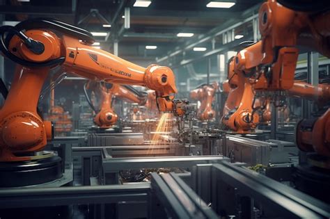 Premium Photo Advanced Robotics In Manufacturing Showcasing Generative Ai