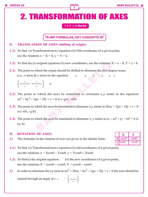 2 Transformation Of Axes Pdf Cartesian Coordinate System Algebra