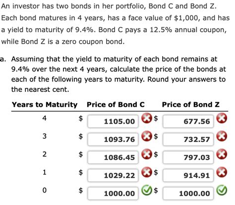 Solved An Investor Has Two Bonds In Her Portfolio Bond C