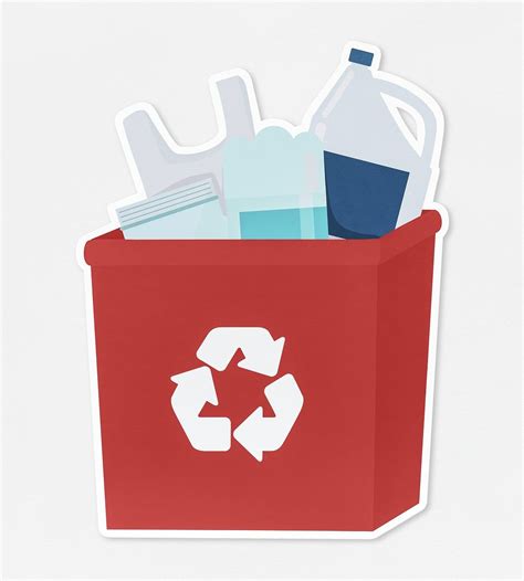Plastic In A Red Recycling Free Psd Rawpixel
