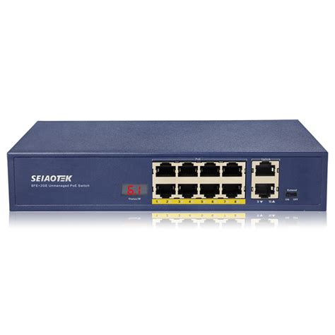 8 Port Fast Ethernet PoE Switch With 2 Gigabit Rj45 Uplink Manufacturer Of PoE Networking