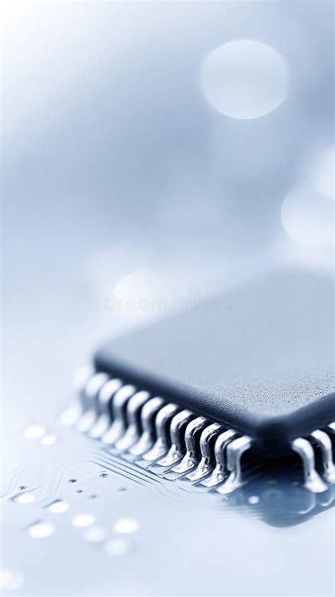Closeup Of A Microchip On A Circuit Board Symbolizing Technology Innovation And Connectivity