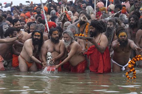 Millions Of Pilgrims And Naked Ash Smeared Ascetics Take Holy Dips In India S Mega Hindu