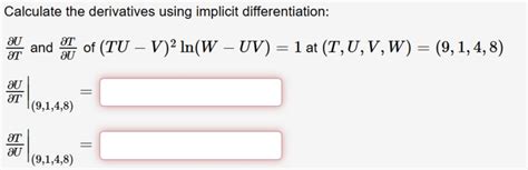Calculate The Derivatives Using Implicit