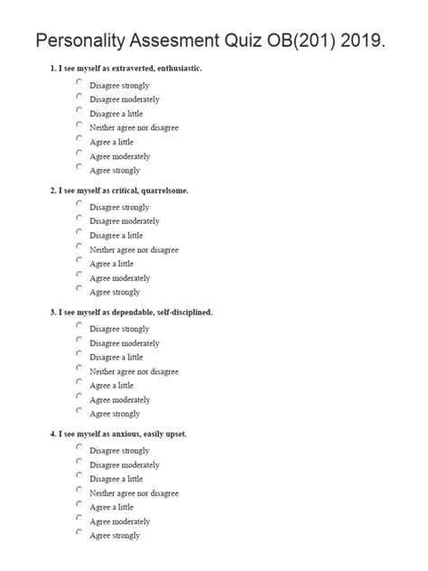 Personality Assesment Questions Pdf Psychology Psychological Concepts
