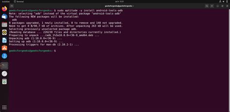 How To Install Android Tools Adb On Ubuntu Geeksforgeeks