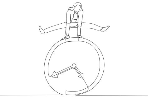 Premium Vector Cartoon Of Businesswoman Employee Worker Jump Over Time Passing Clock Business