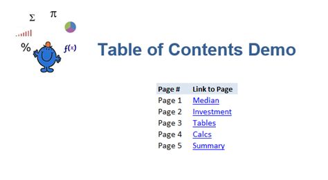 Create A Table Of Contents With Vba — Excel Dashboards Vba