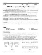 APFlinnLab Babe Analysis Of Food Dyes In Beverages JK Pdf CHEMISTRY Granada Hills