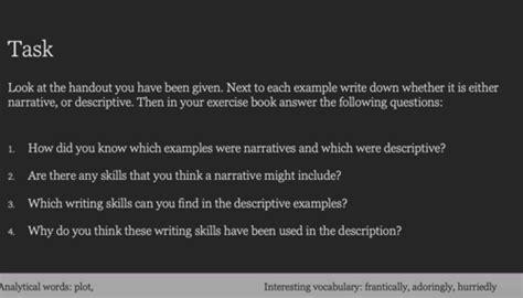 Ks3 The Gothic Descriptive And Narrative Writing Teaching Resources