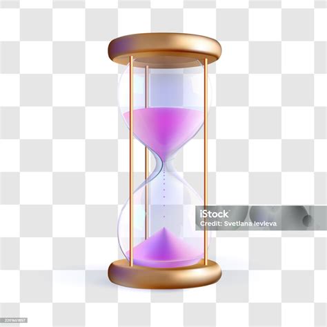 모래시계 분홍색 모래 시계입니다 시간 예산 카운트 다운 유리 시계 황금 3d 시간 흐름 벡터 개념 모래 유리의 현실적인 크리스탈 투명 현대 전구 게임 기간 흐름 마감 스톱