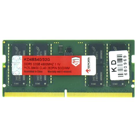 Memoria RAM para Notebook Keepdata DDR5 32GB 4800MHz KD48S40 32G Visãovip Informática