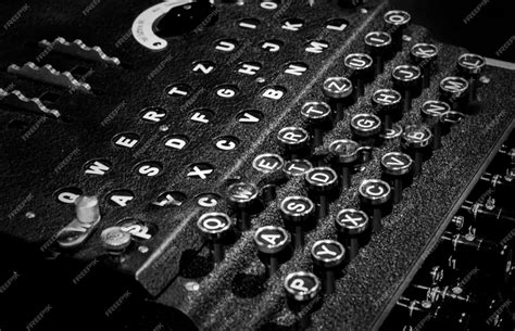 Premium Photo Closeup Of Black Vintage Enigma Machine Used For