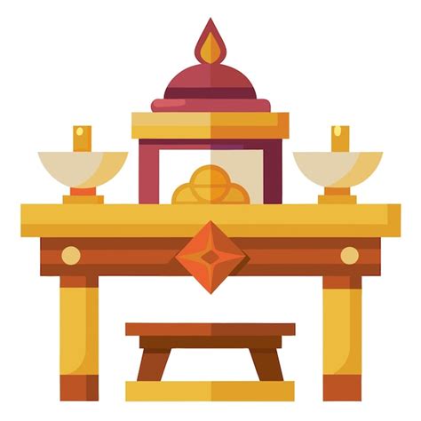 제단 테이블 클리파트 터 아트 및 일러스트레이션 프리미엄 Ai 생성 벡터