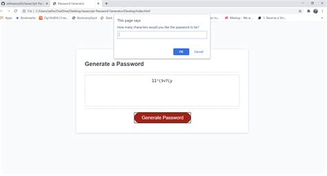 Github Sethvance26javascript Password Generator