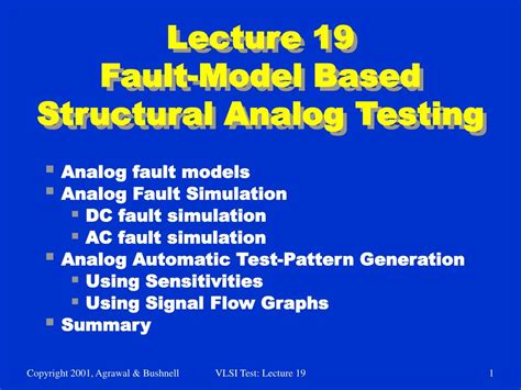 Ppt Lecture 19 Fault Model Based Structural Analog Testing Powerpoint Presentation Id193069
