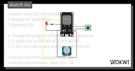Exercise 6 Q3chiu Chi Ling Wokwi Esp32 Stm32 Arduino Simulator