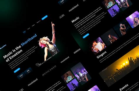 music landing page ui behance