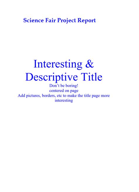 Science Fair Project Templates 10 Free Printable Xlsx Docs And Pdf Formats Samples