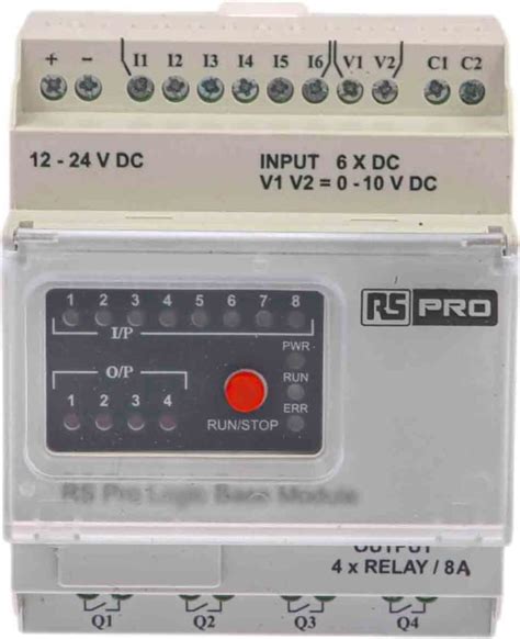 Rs Pro Rs Pro Logic Module 12 → 24 V Dc Supply Digital Relay Output 8 Input Analogue
