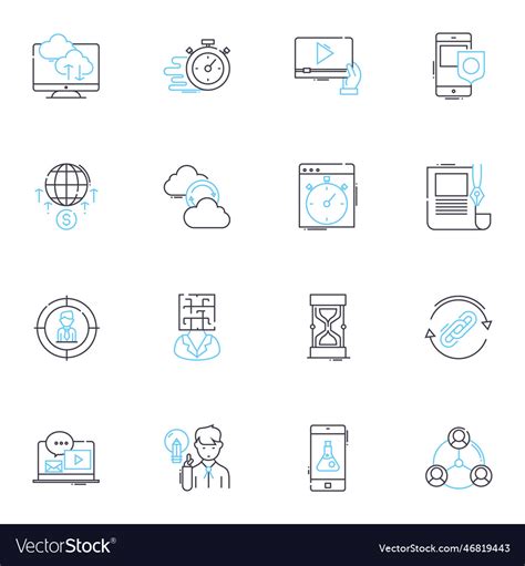 Instruction Linear Icons Set Teaching Guide Vector Image