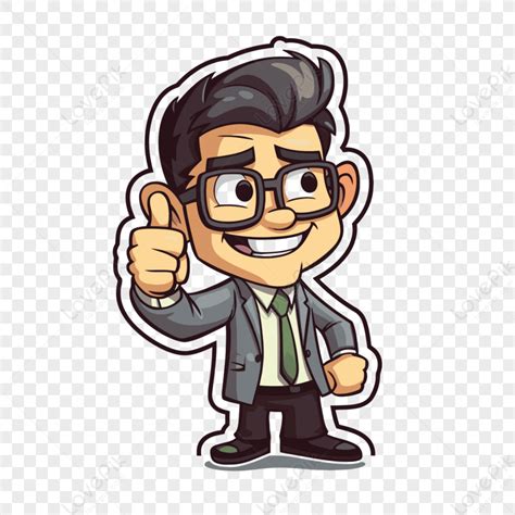 엄지 손가락을 포기하는 만화 사업가 클립 아트 벡터상표 Png 일러스트 무료 다운로드 Lovepik