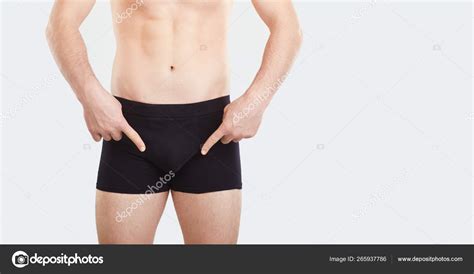 A Man In Underwear Points His Finger At The Penis Stock Photo Lacheev 265937786