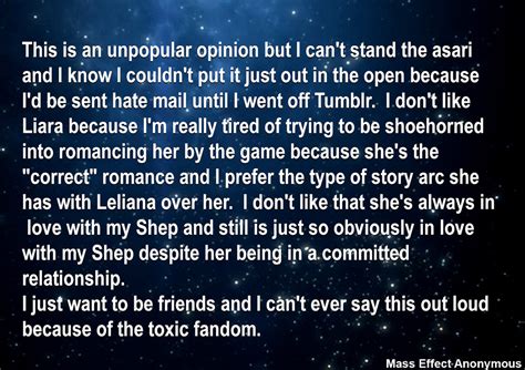 Mass Effect Confessions Confession This Is An Unpopular Opinion But I