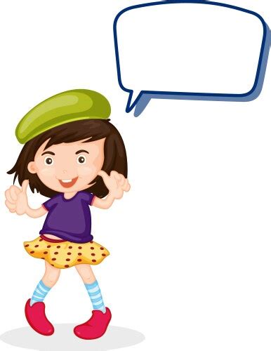 Girl Speaking Royalty Free Vector Image Vectorstock