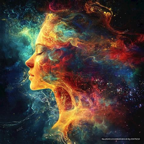 Ai创作图灵魂的升华 灵魂探索的景象 内在生命 意识奥秘 星河梦境装饰画 梦幻色彩想 灵性成长 灵魂起源 内在美 灵性的阶段 星云与人类 神秘绚丽宇宙 精神的光芒 宇宙的心跳 意识流nipic