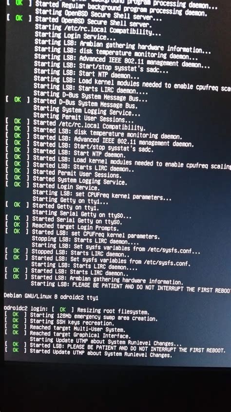 please be patient and do not interrupt the first reboot odroid c2