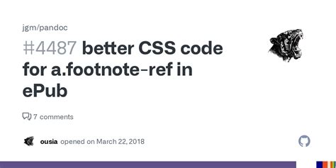 Better Css Code For Afootnote Ref In Epub · Issue 4487 · Jgmpandoc · Github