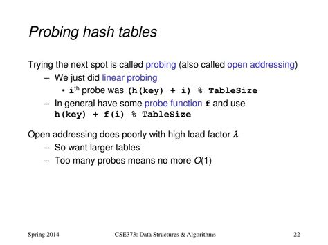 Ppt Cse373 Data Structures And Algorithms Lecture 14 Hash Collisions Powerpoint Presentation