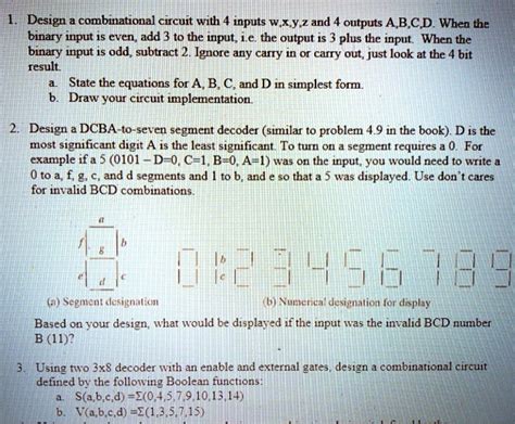 Solved Design A Combinational Circuit With 4 Inputs W X Y And Z