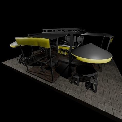 3d Model Container Stall Vr Ar Low Poly Cgtrader