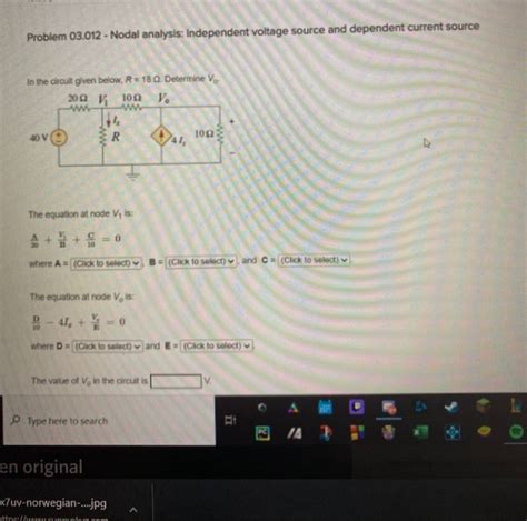 Solved Problem 03012 Nodal Analysis Independent Voltage