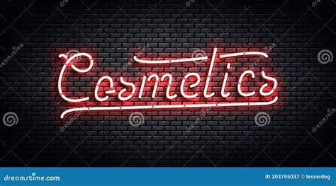 Vector Realistic Isolated Neon Sign Of Cosmetics Logo For Template Decoration And Covering