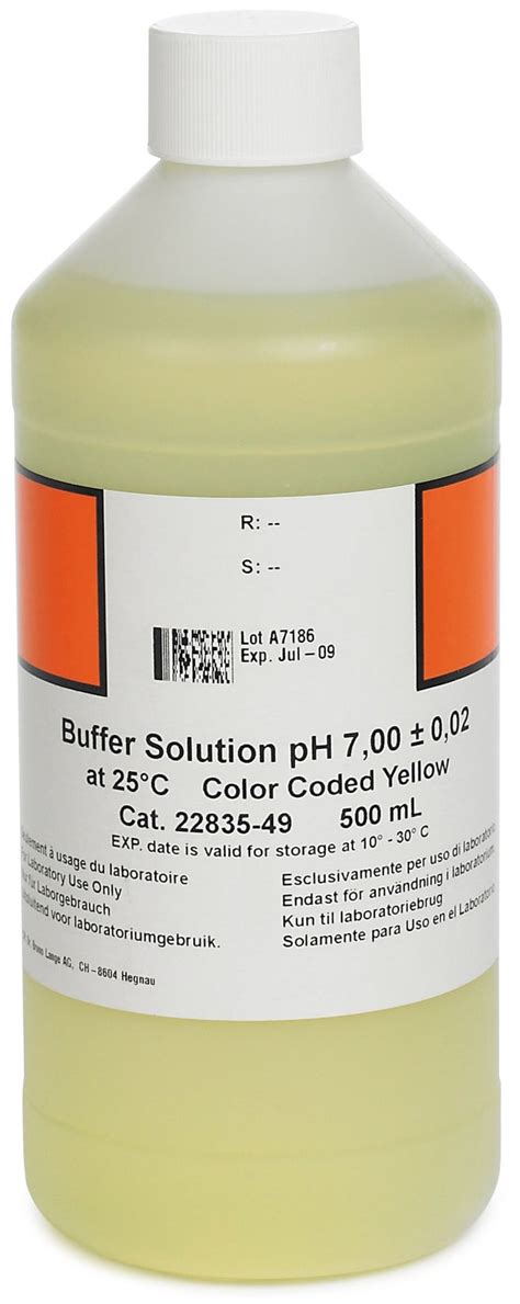 Buffer Solution Ph 7 00 Color Coded Yellow 500 Ml Hach