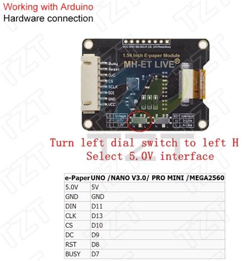 จอแสดงผล E Paper By Mh Et Live สีเหลือง สีดำ สีขาว ขนาด 154 นิ้ว Epaper Ink Screen Module Black