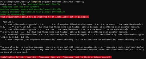 your requirements could not be resolved to an installable set of