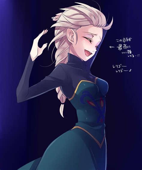 1girl Blonde Hair Blush Braid Closed Eyes Dress Elsa Frozen Frozen