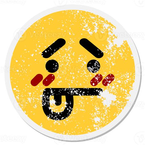 Embarrassed Face Circular Sticker 36453002 Png