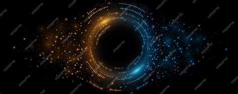 Premium Vector Digital Circles Of Glowing Dots Big Data Visualization Into Cyberspace