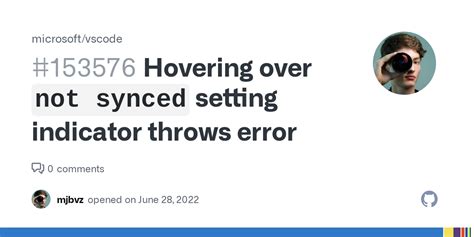 Hovering Over `not Synced` Setting Indicator Throws Error · Issue