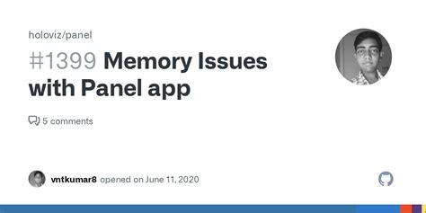 memory issues with panel app · issue 1399 · holoviz panel · github