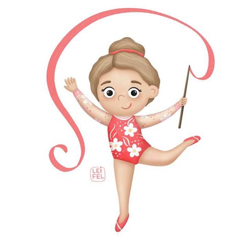 Иллюстрация Логотип для художественной гимнастики в стиле детский